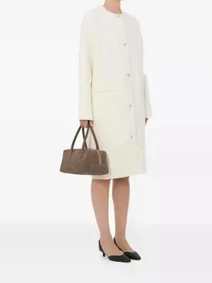 Loulou De Saison Kerry Collarless Coat - Neutrals