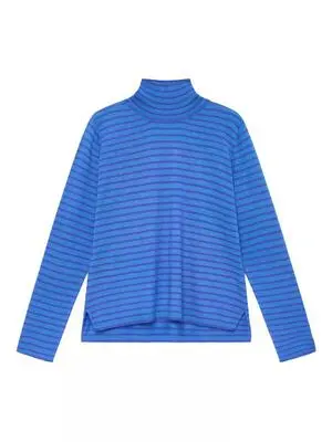 Malìparmi Striped Roll-neck Top - Blue