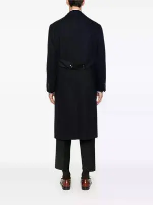 Kiton Double-breasted Cashmere Coat - Blue
