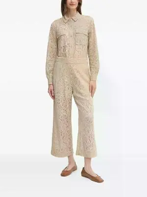 Dkny Lace-detail Wide-leg Trousers
