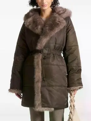 Manière De Voir Faux-fur Trimmed Quilted Coat