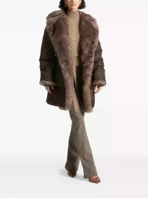 Manière De Voir Faux-fur Trimmed Quilted Coat