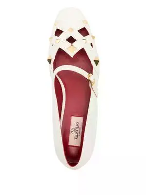 Valentino Garavani Studded Rockstud Ballerina Flats