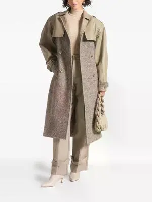 Manière De Voir Carina Herringbone-pattern Trench Coat