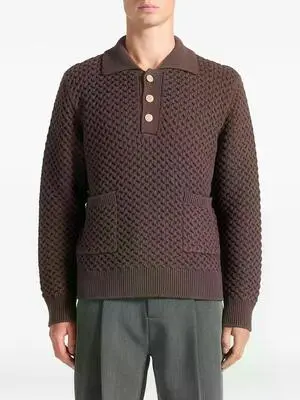Manière De Voir Waffle-knit Polo Shirt