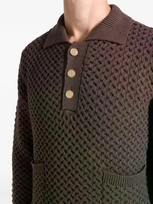 Manière De Voir Waffle-knit Polo Shirt