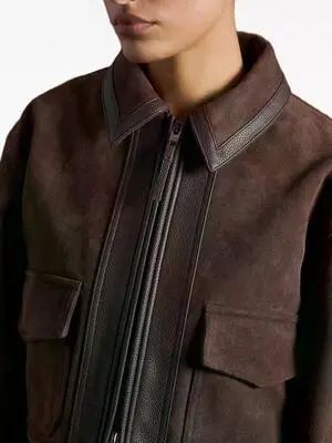 Manière De Voir Faux-suede And Pebbled Faux-leather Jacket
