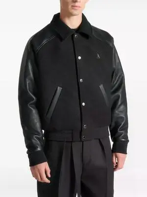 Manière De Voir Maniere De Voir Faux-leather Raglan Sleeve Varsity Jacket