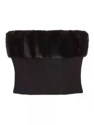 Apparis Ivy Faux-fur Tube Top - Black