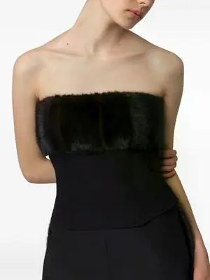Apparis Faux-fur Trimmed Strapless Tube Top