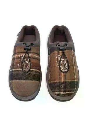 LES DEUX Check-pattern Slippers