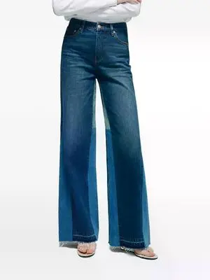 HEY JOANIE Shadow Split Frayed Wide Leg Jeans