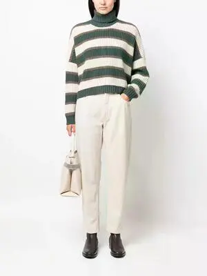 Brunello Cucinelli Striped Turtleneck Sweater