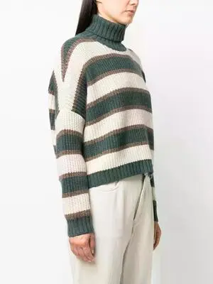Brunello Cucinelli Striped Turtleneck Sweater