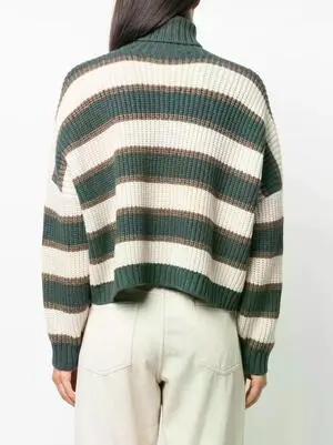 Brunello Cucinelli Striped Turtleneck Sweater