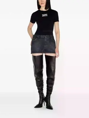 JEAN PAUL GAULTIER Denim Mini Skirt With Contrast Pocket