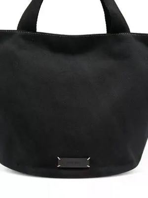 THE ROW Sisal Logo-plaque Tote - Black