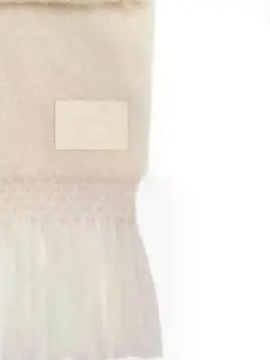 JIL SANDER Logo-patch Fringed Scarf - Neutrals