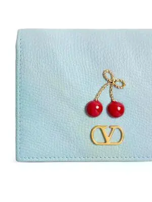 Valentino Garavani Cherryfic Grained Wallet - Blue