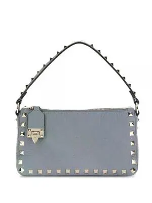 Valentino Garavani Small Rockstud Grained Shoulder Bag - Blue