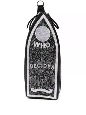 WHO DECIDES WAR Leather Messenger Bag - Black