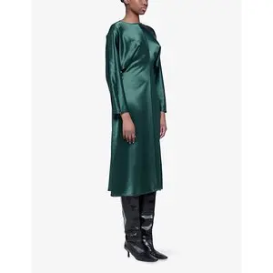 LEEM Batwing Sleeve Satin Maxi Dress