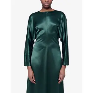 LEEM Batwing Sleeve Satin Maxi Dress