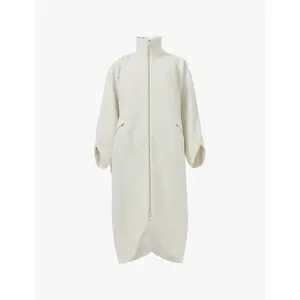 LEEM High-neck Tulip-hem Cotton-blend Coat