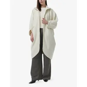 LEEM High-neck Tulip-hem Cotton-blend Coat