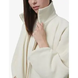 LEEM High-neck Tulip-hem Cotton-blend Coat