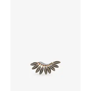 Kismet By Milka Feather Arc Diamond Stud Earring - Yellow Gold