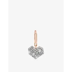 Kismet By Milka Mini Cherish Baguette And Diamond Charm - Rose Gold