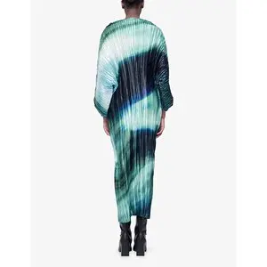 LEEM Printed Plisse Batwing Woven Maxi Dress