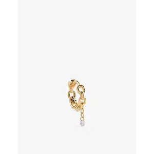 Kismet By Milka 0.06ct Diamond Highway Mini Hoop Earring - Yellow Gold