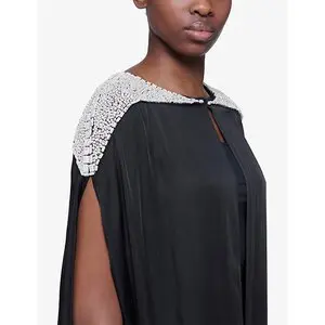 LEEM Jewelled-shoulder Woven Cape