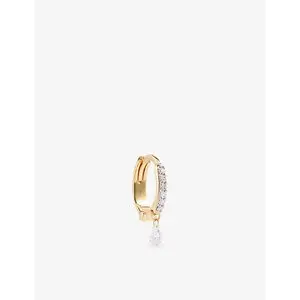 Kismet By Milka Diamond Drop Huggie Earring - Yellow Gold