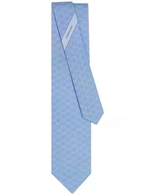 FERRAGAMO Gancini Print Neck Tie