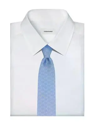 FERRAGAMO Gancini Print Neck Tie