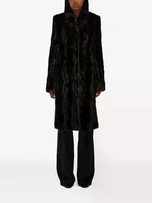 FERRAGAMO Mink-effect Single-breasted Coat