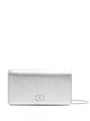 Valentino Garavani Vlogo Signature Mini Shoulder Bag In Laminated Grainy Calfskin