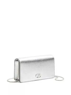 Valentino Garavani Vlogo Signature Mini Shoulder Bag In Laminated Grainy Calfskin