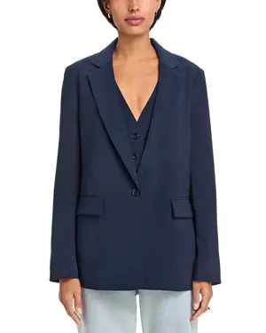 Rag & Bone Jennifer Combo Crepe Blazer & Vest Set