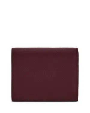FERRAGAMO Gancini Compact Leather Wallet - Plum