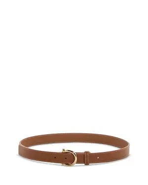 FERRAGAMO Gancini Leather Belt - Naturale