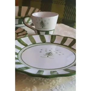 LA GABBIANELLA Allegro Dinner Plate, Green Tree