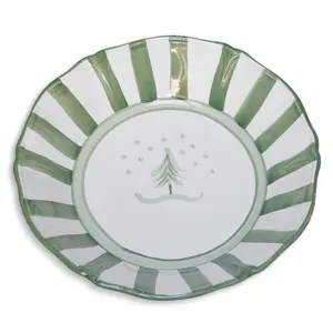 LA GABBIANELLA Allegro Serving Bowl, Green Tree