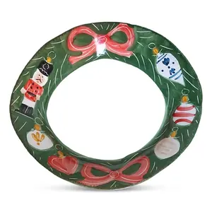 LA GABBIANELLA Natale Round Serving Platter, Ornaments - No Color