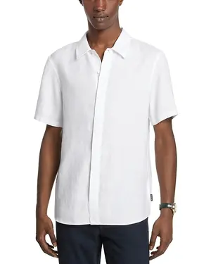 Michael Kors Classic Linen Point Collar Shirt - White