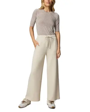 Splendid Scubasoft Wide Leg Pants - Pale Oak Heather