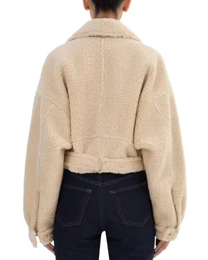 LAMARQUE Cropped Sherpa Biker Jacket